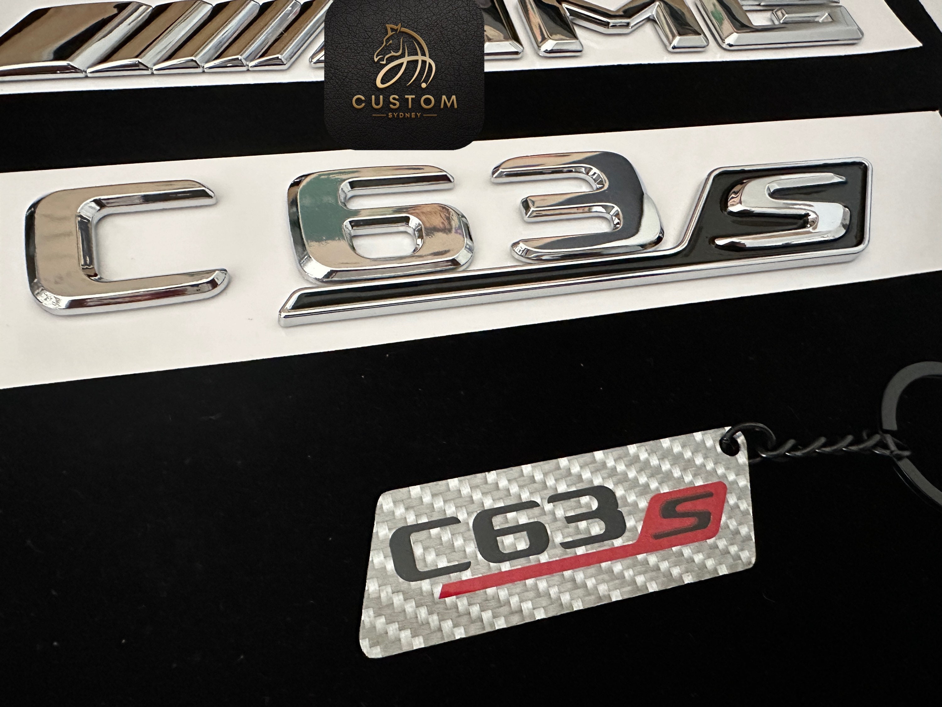 Chrome OEM C63S Badges Pack for Mercedes C63S W205 C205 S205 2019-2023 ...