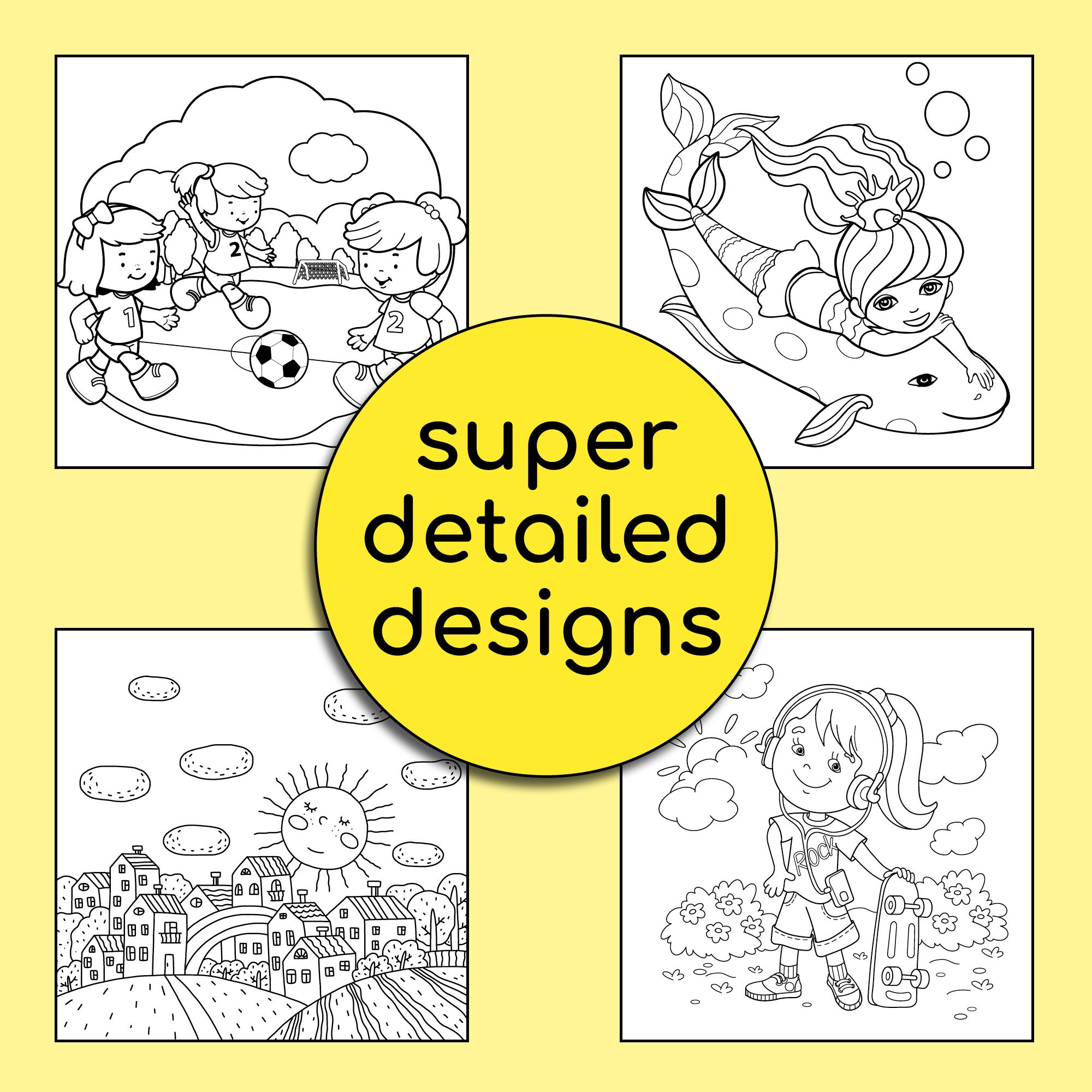 10 Random Mix Coloring Page for Kids Coloring Pages - Etsy UK