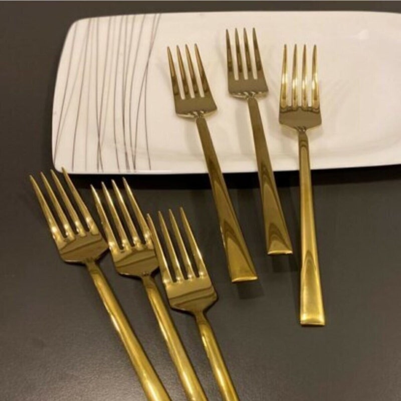 Gold Knife and Fork Set - Etsy