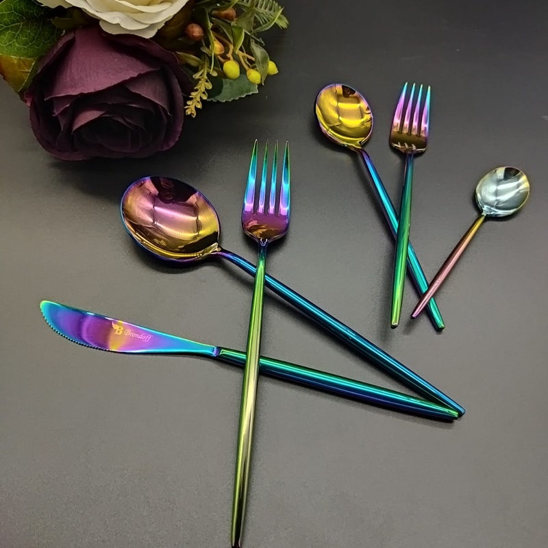 Rainbow Silverware - Etsy