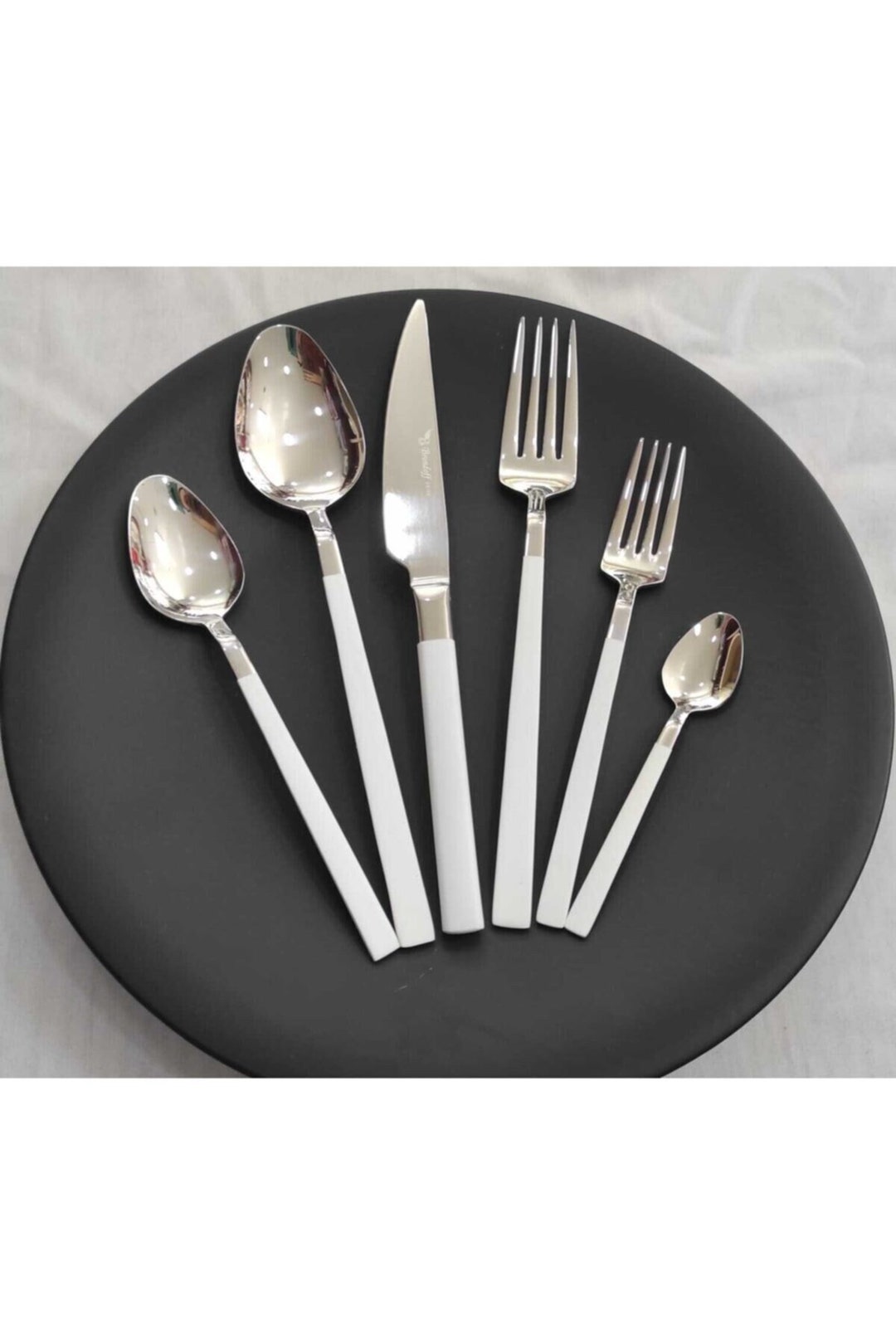 White Titanium Cutlery Set, Shiny Stainless Steel Cutlery Set, 36 Gold ...