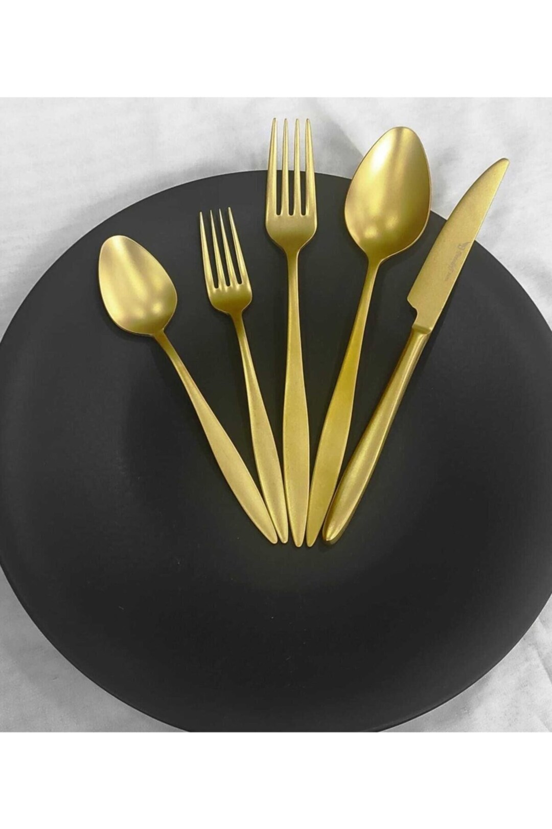 30 Pieces Matte Gold Cutlery Set, Stainless Steel Cutlery Set, Matte ...