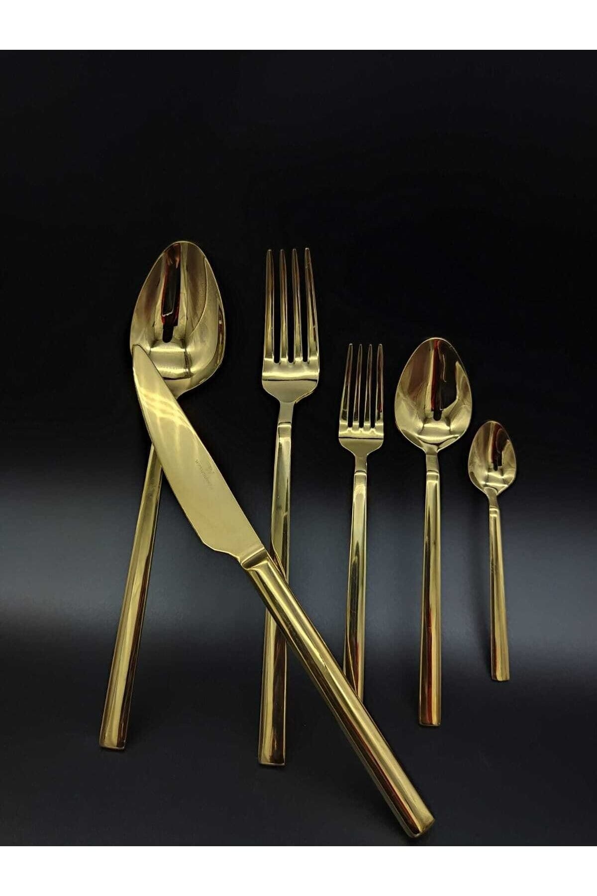 Titanium Minimalist Cutlery Set 36 Pieces Set, Tableware Gold Cutlery ...