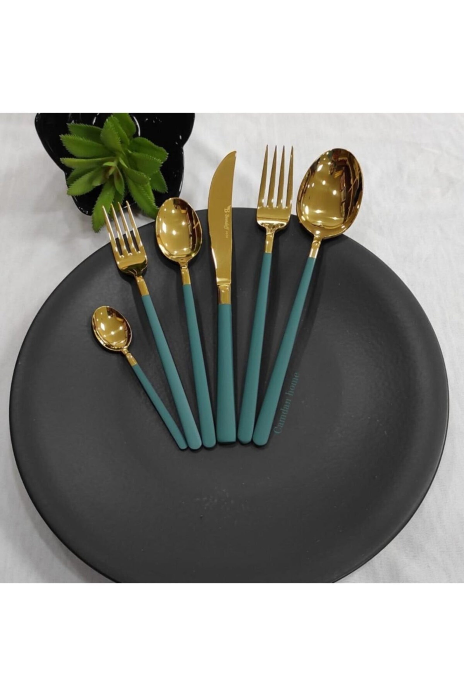 Green Cutlery Set 36 Pieces Set, Tableware Green Cutlery Set, Green ...