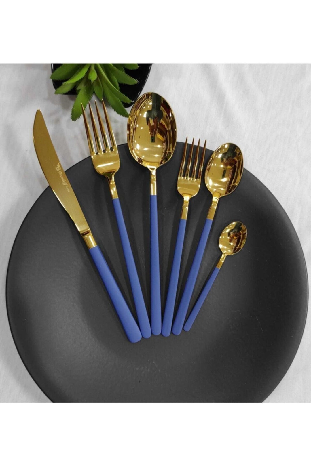 Blue Cutlery Set, Blue Dinner 18 Pieces Set, Tableware Blue Cutlery Set ...