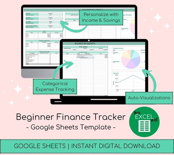 Beginner Finance Tracker Google Sheets Template - Etsy