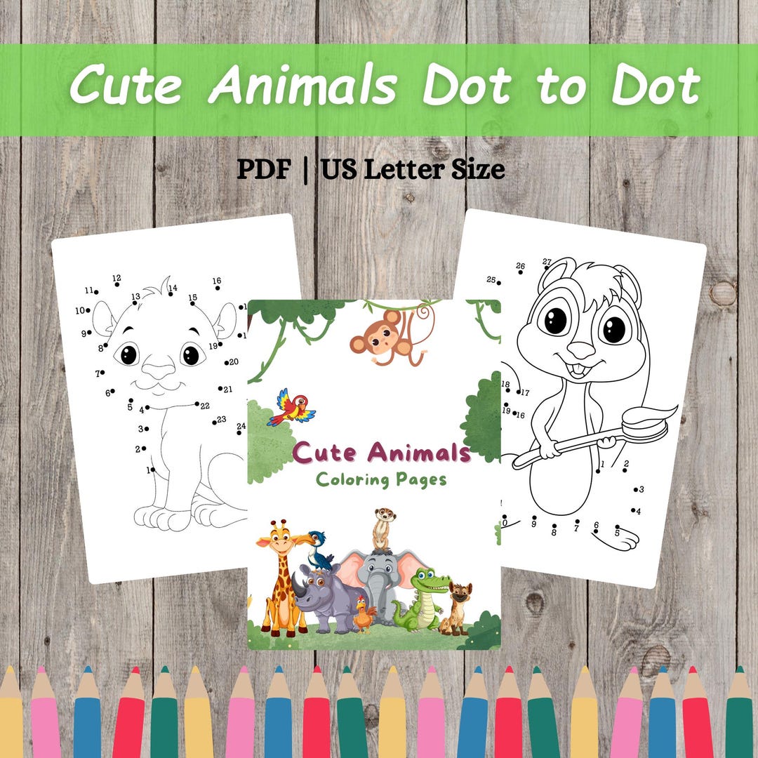 Cute Animals Dot to Dot Printables Coloring Pages Kindergarten ...