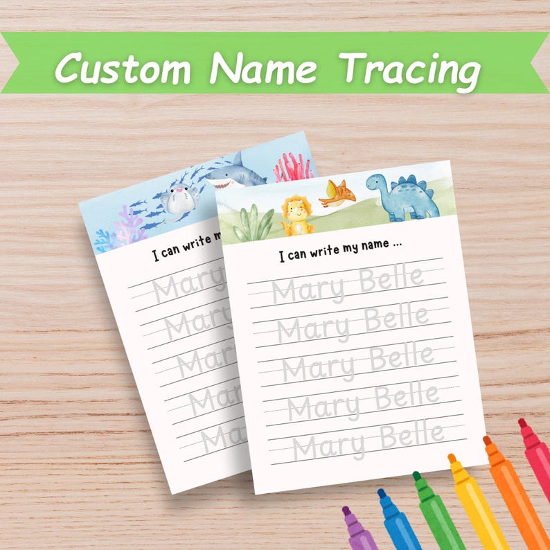 Personalized Name Tracing Worksheet: Handwriting Practice, Preschool ...