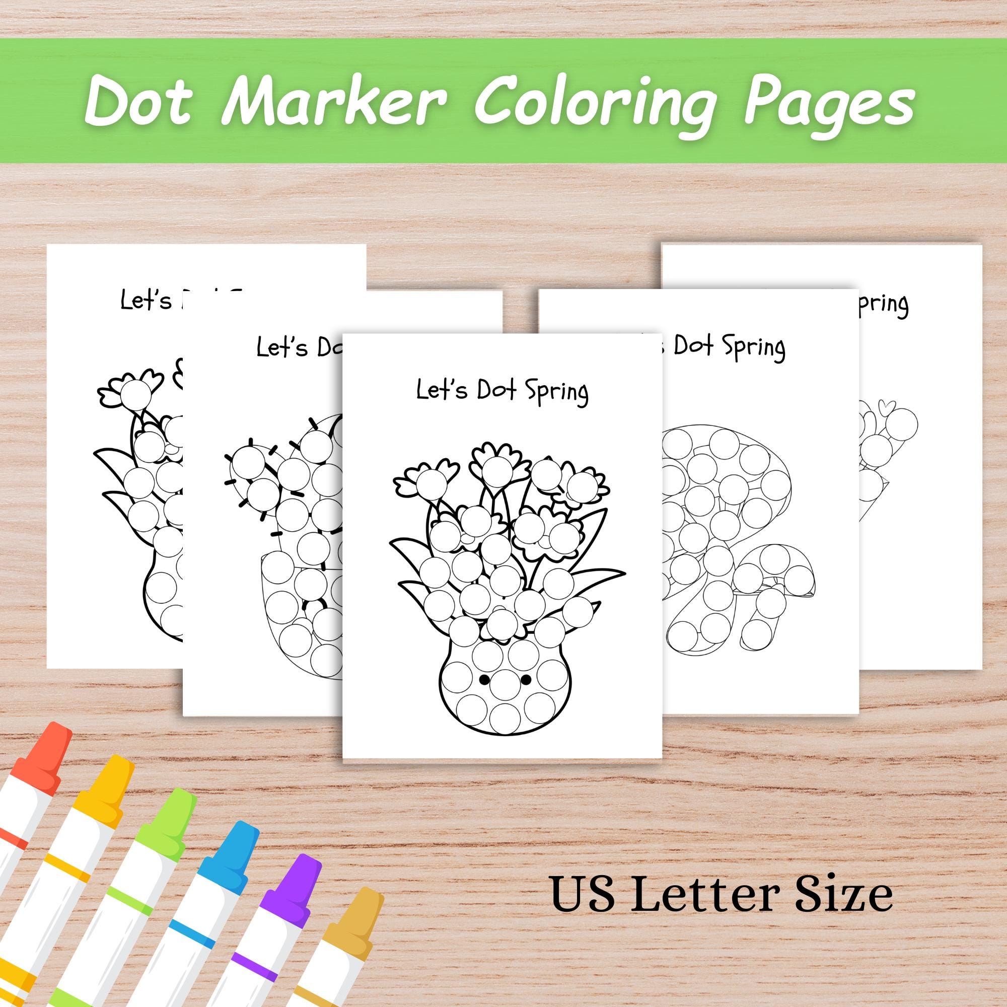 Dot Marker Coloring Pages: Fine Motor Skills Activity (42 US Letter ...