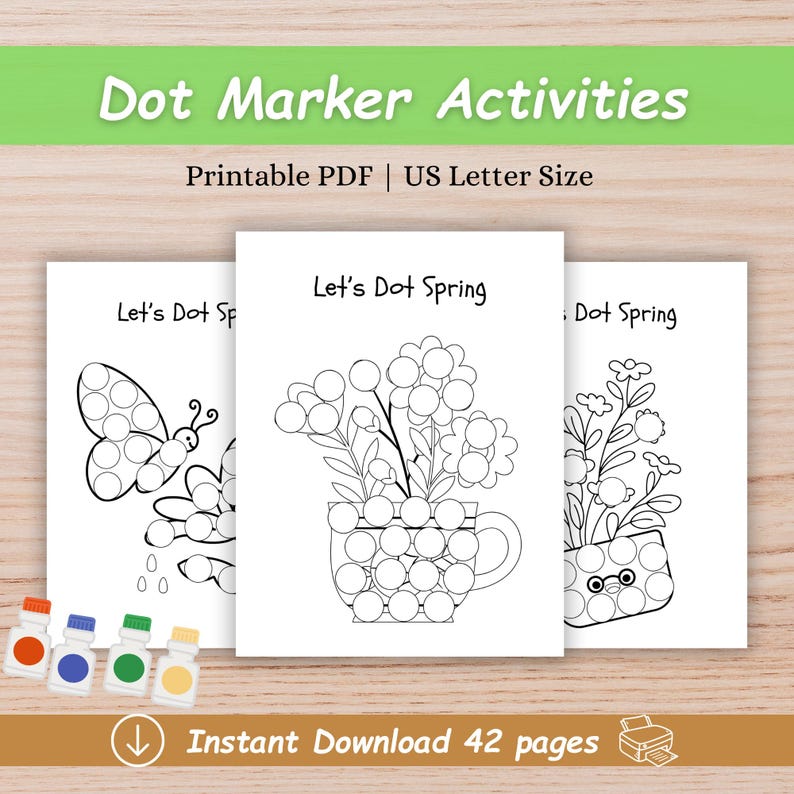 Spring Dot Marker Pages Printable for Preschoolers & Toddlers, Do a Dot ...