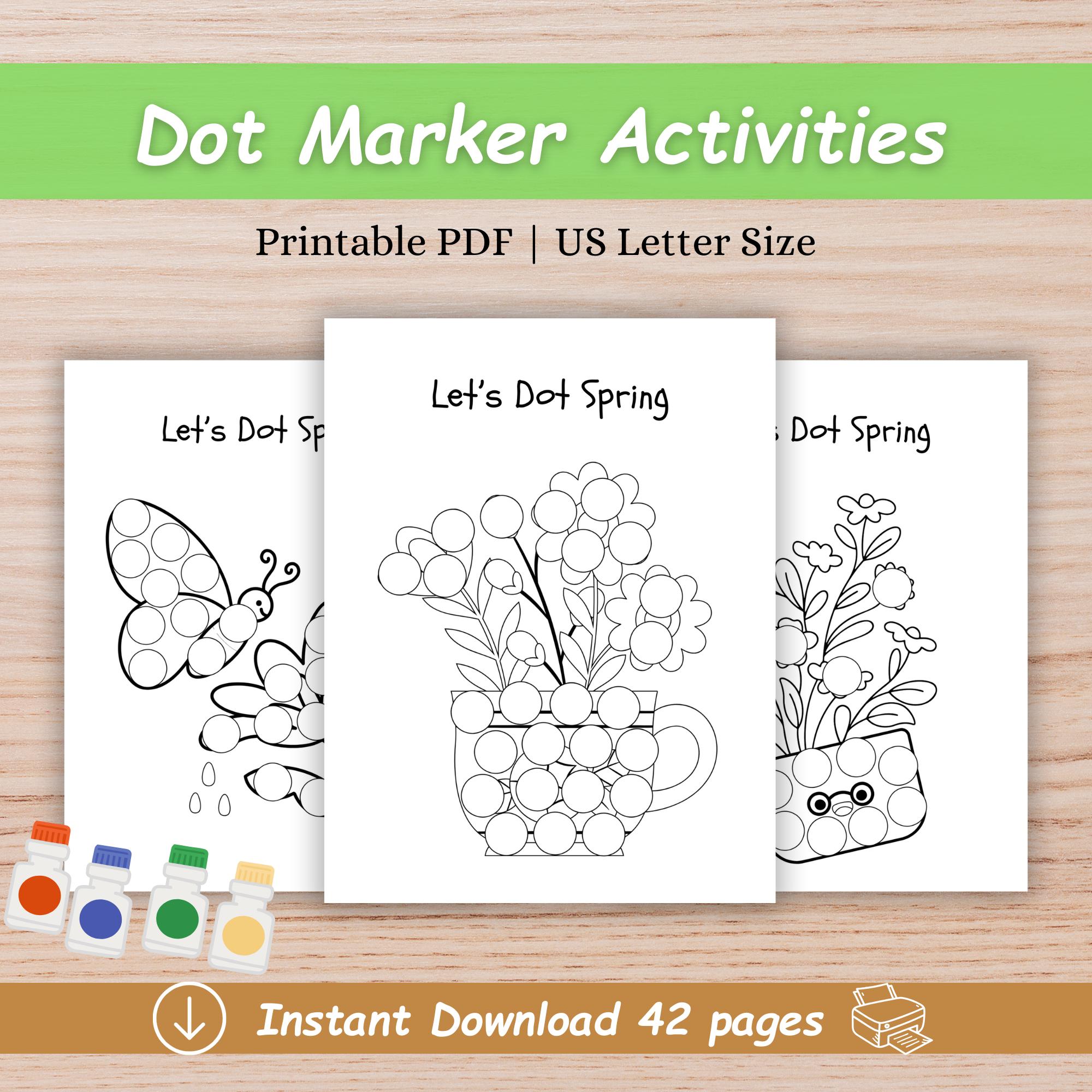Dot Marker Coloring Pages: Fine Motor Skills Activity (42 US Letter ...