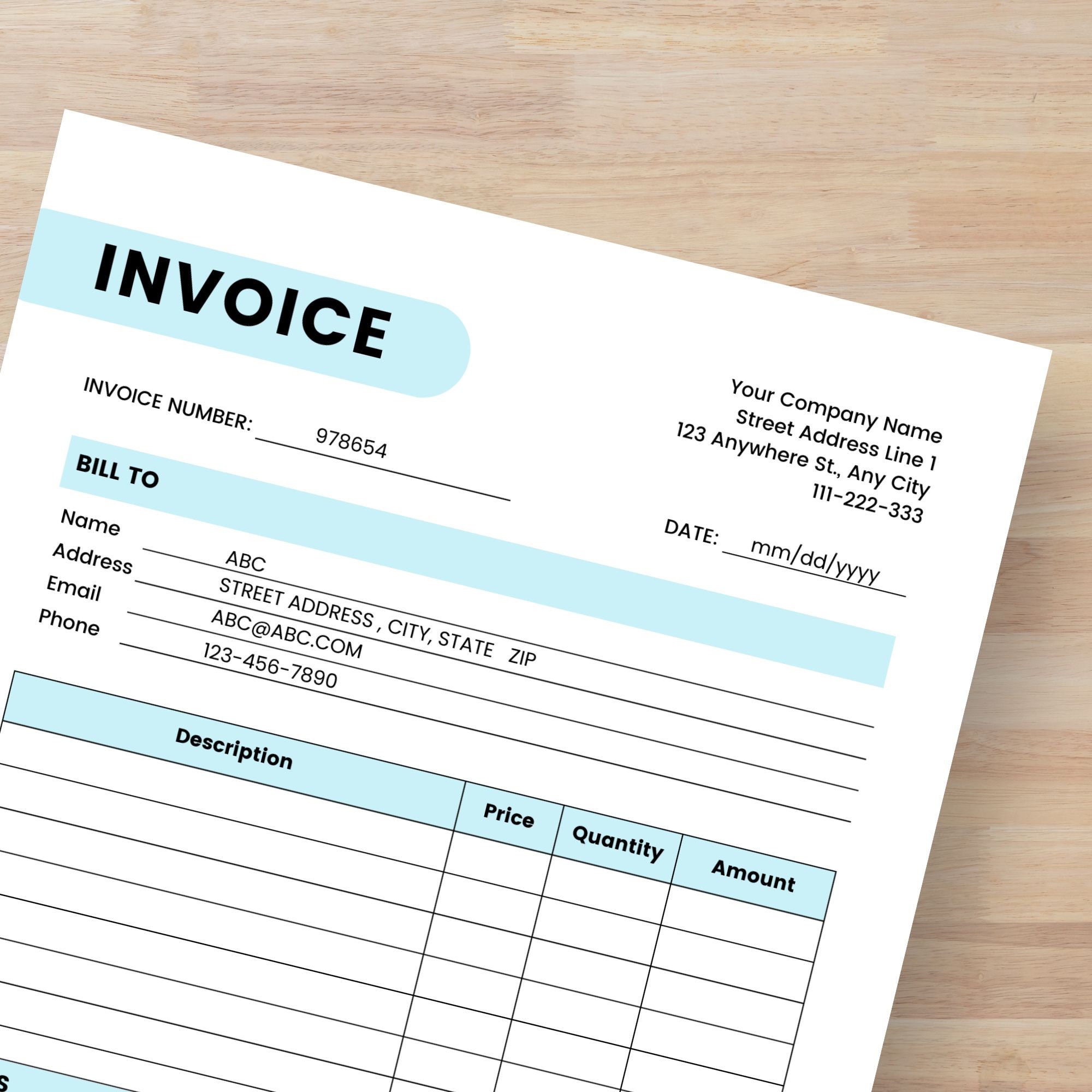 Small Business Invoice Template PDF - Easy-to-edit, Instant Download ...