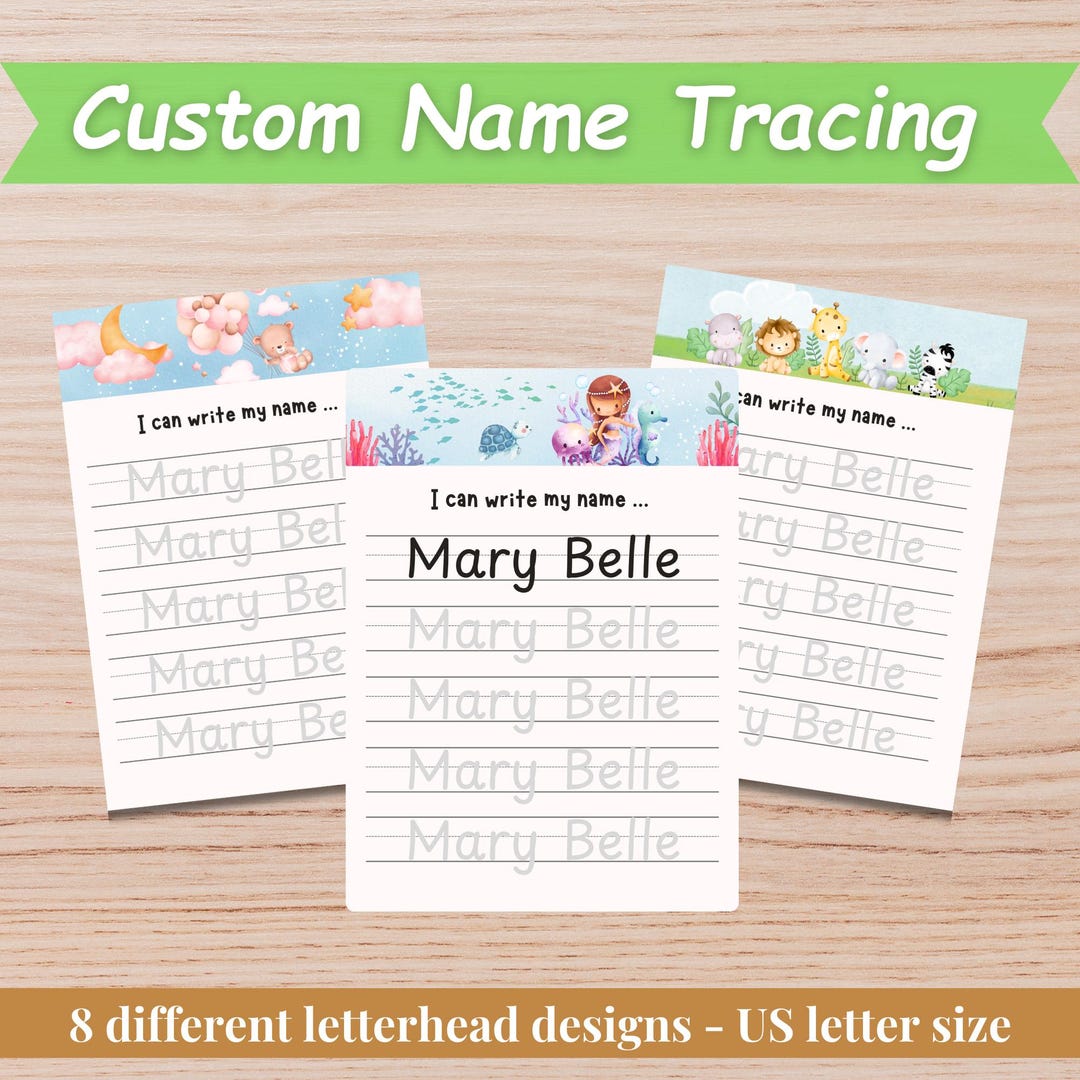 Personalized Name Tracing Sheet, Custom Trace Name Handwriting Practice ...
