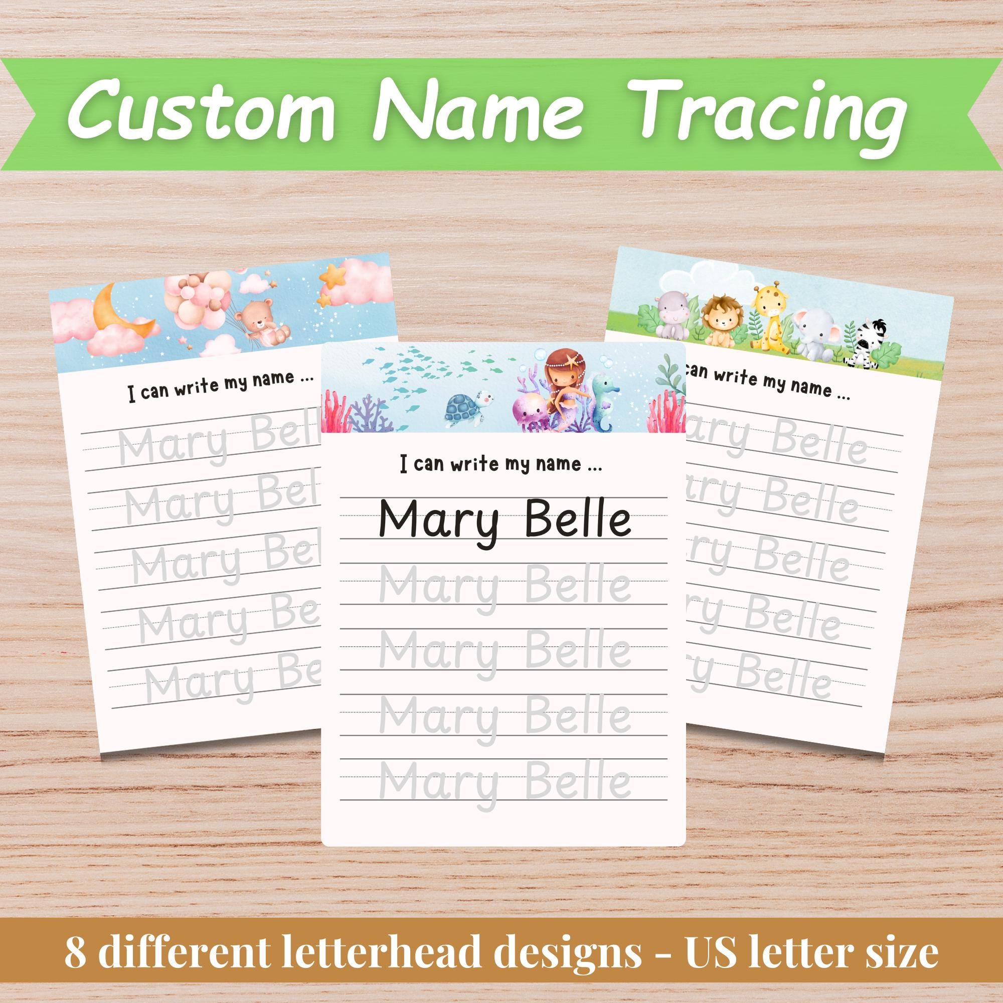 Personalized Name Tracing Worksheet: Handwriting Practice, Preschool ...