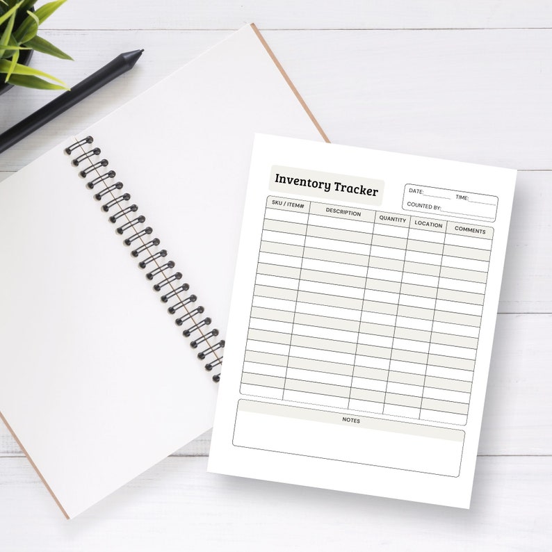Inventory Template Printable, Product Inventory Spreadsheet Tracker ...