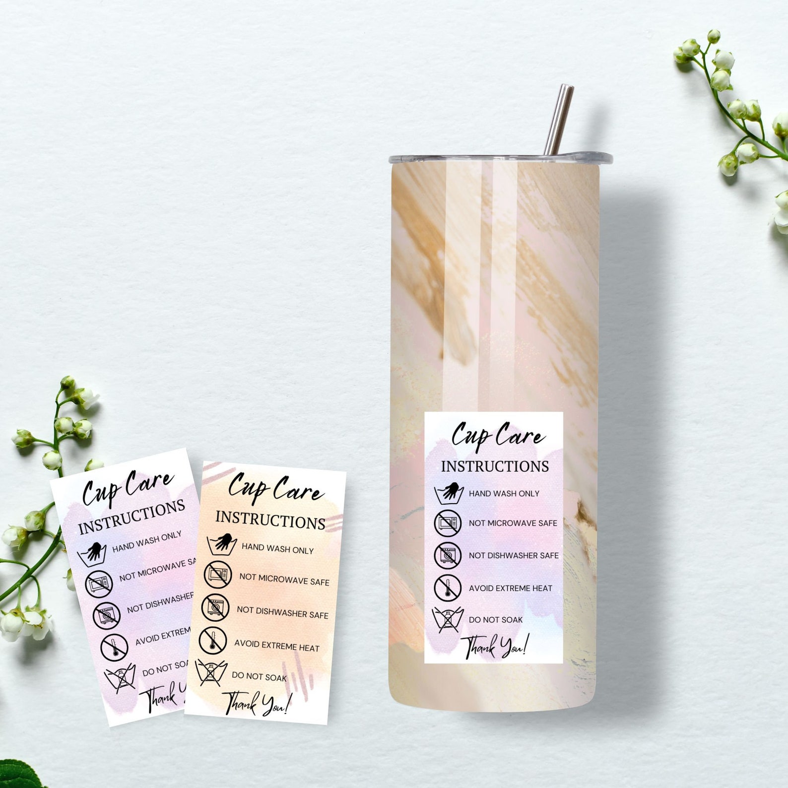 Tumbler Cup Care Instructions: Printable Wash Guide (PDF) - Etsy