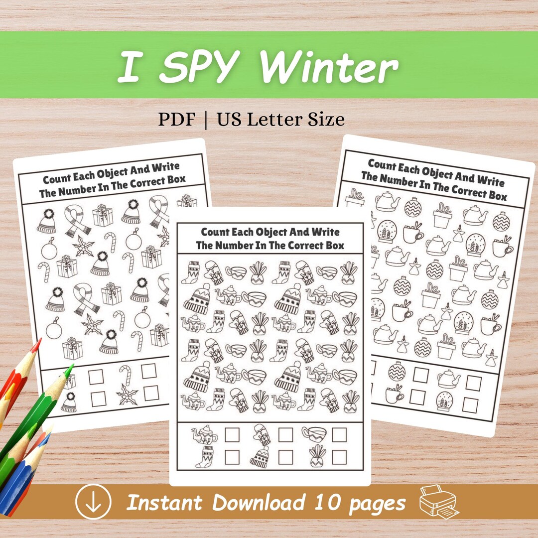 Winter Themed I Spy Game: Find & Count Activity for Preschool ...