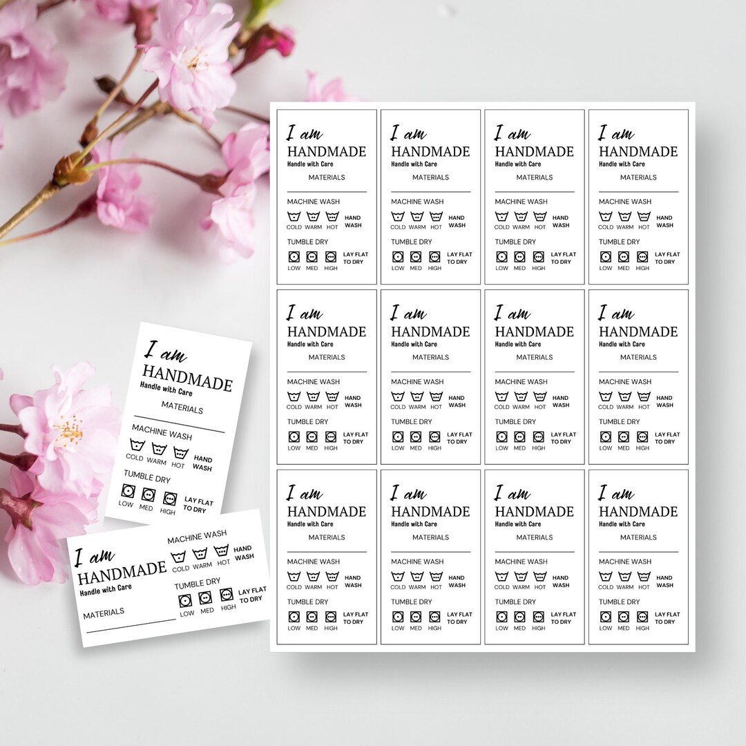 Garment Care Card, Washing Instruction Insert, Clothing Care Guide ...