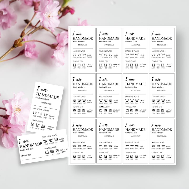 Garment Care Card, Washing Instruction Insert, Clothing Care Guide ...