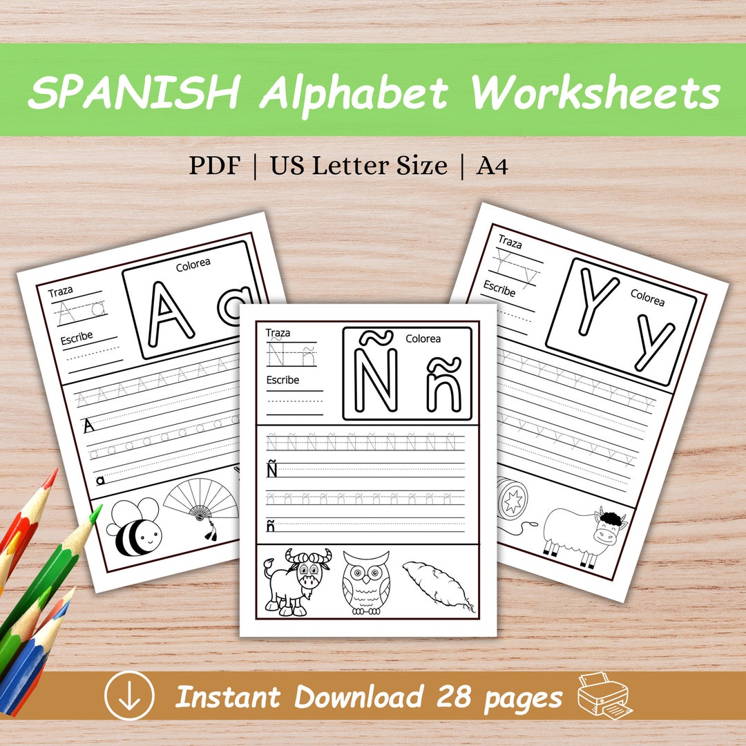 Spanish Alphabet Tracing Worksheets PDF, Letter Tracing Practice ...