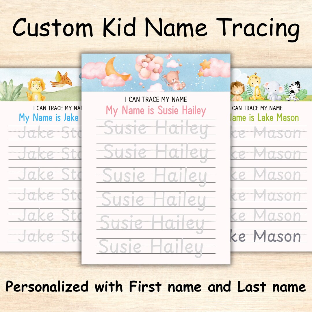 Personalized Name Tracing Worksheet, Custom Handwriting Practice, I Can ...