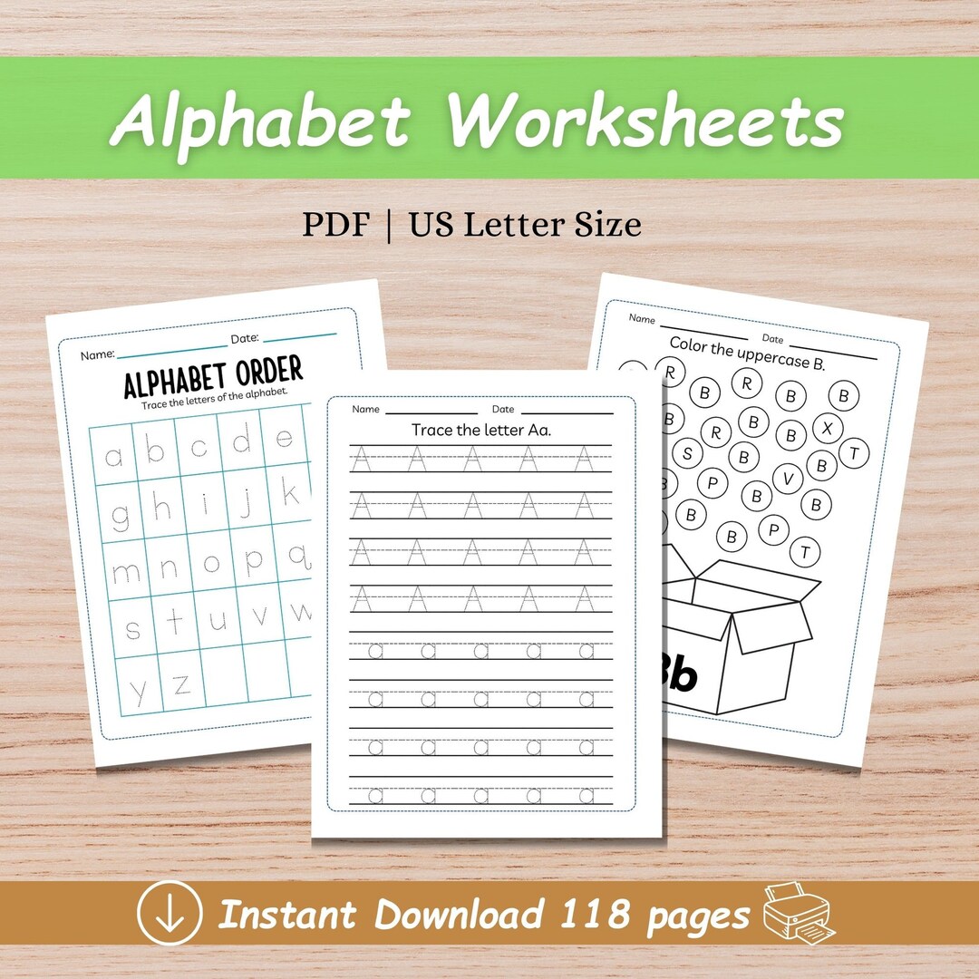 Alphabet Tracing Worksheet, Handwriting Practice Sheets, Letter ...