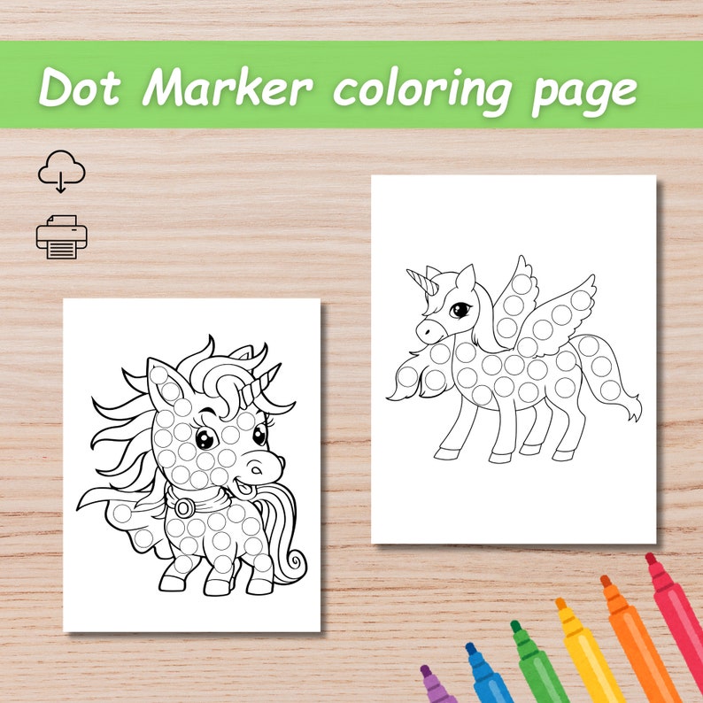 Unicorn Coloring Page Bundle, Cute Baby Rainbow Unicorn Coloring Pages ...