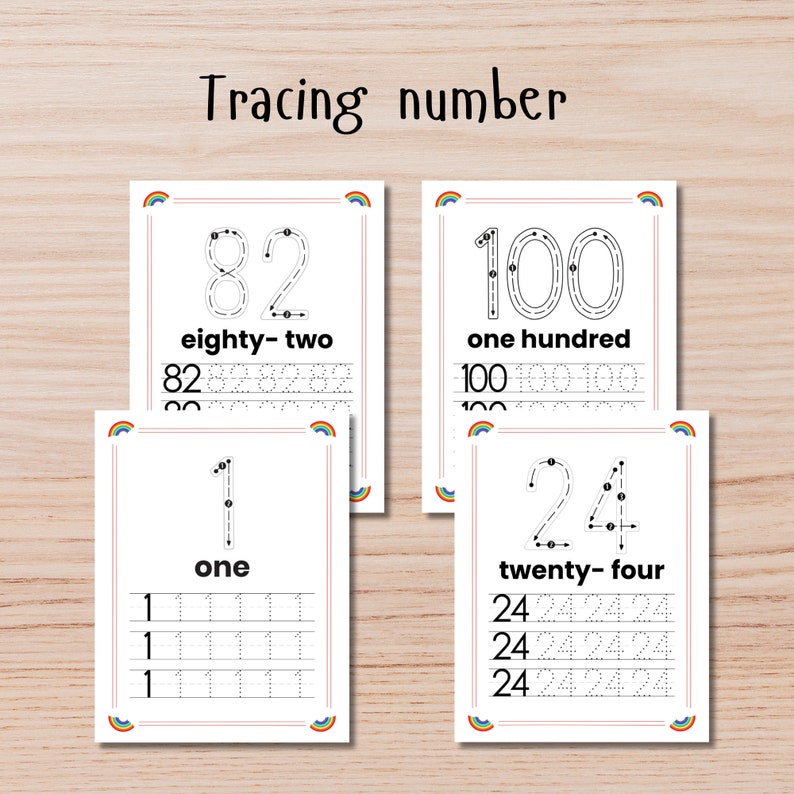 Preschool Tracing Worksheets Bundle, Numbers 1-100, Shapes & Lines ...