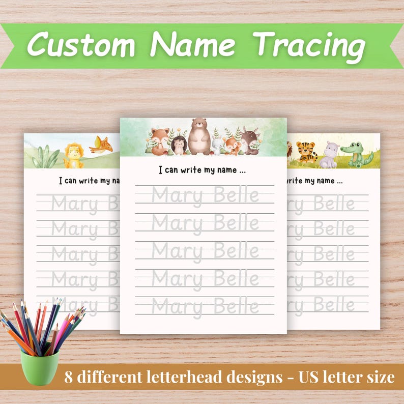 Personalized Name Tracing Worksheet: Handwriting Practice, Preschool ...
