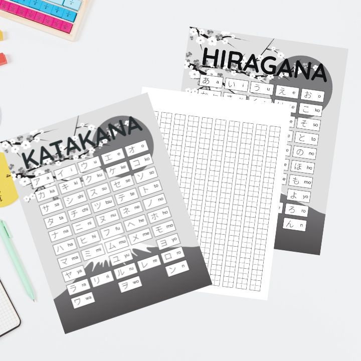 Japanese Kanji Practice Worksheets: Hiragana & Katakana (PDF Download ...
