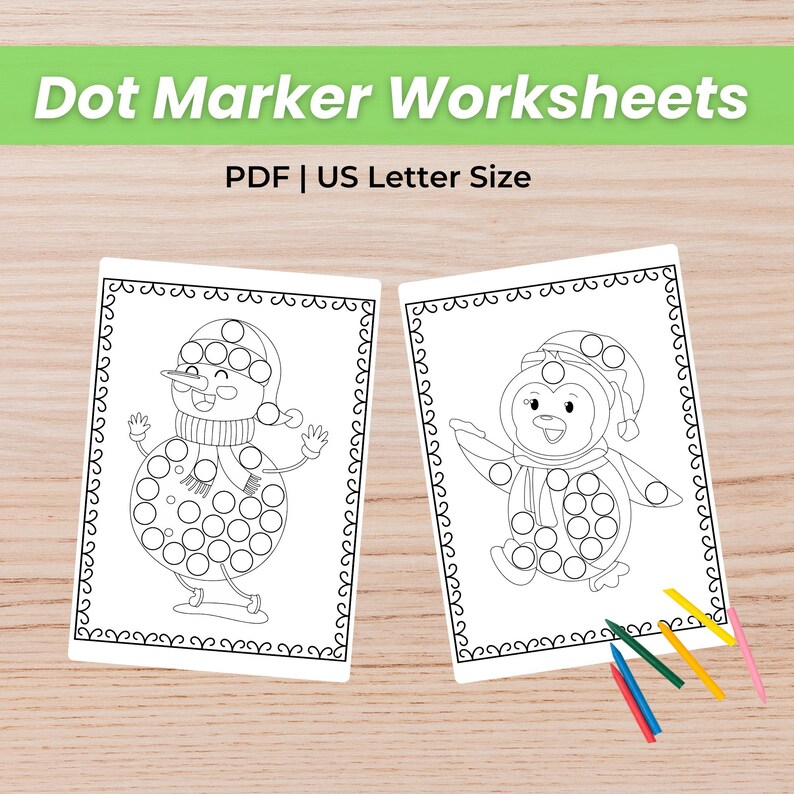 Dot Marker Winter Coloring Pages, Do a Dot Printable Worksheets for Pre ...