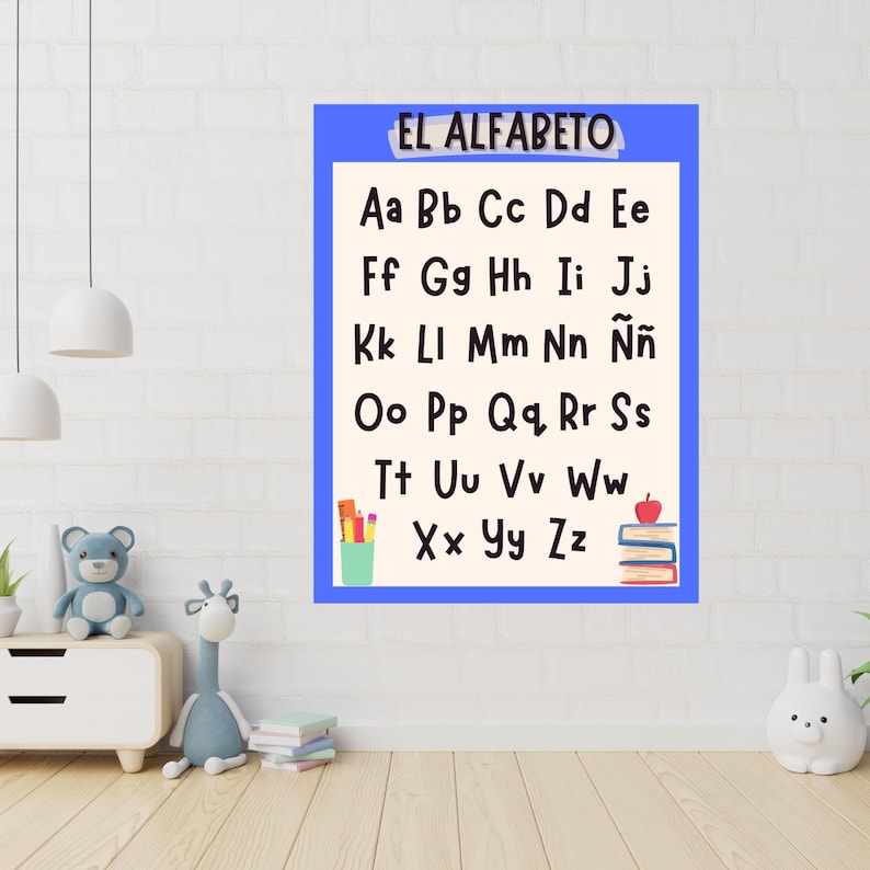 Spanish Alphabet Poster (el Abecedario): Printable Classroom Wall Chart ...
