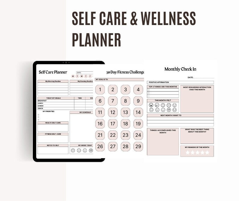 Self Care Planner Self-care Journey Self Care Intention printable Self ...