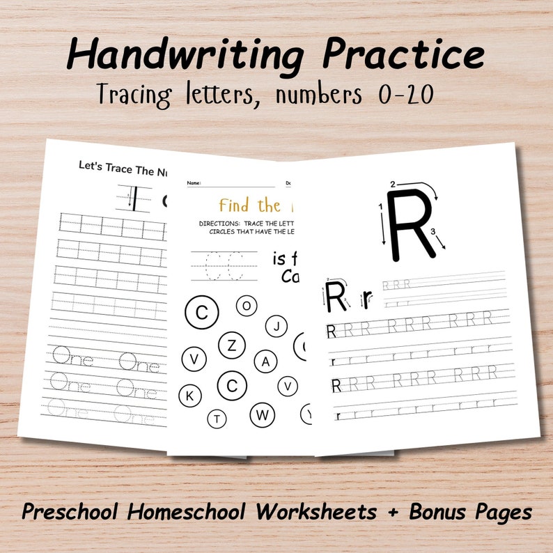 Alphabet Letter Tracing Worksheets for Pre K, Number Tracing ...