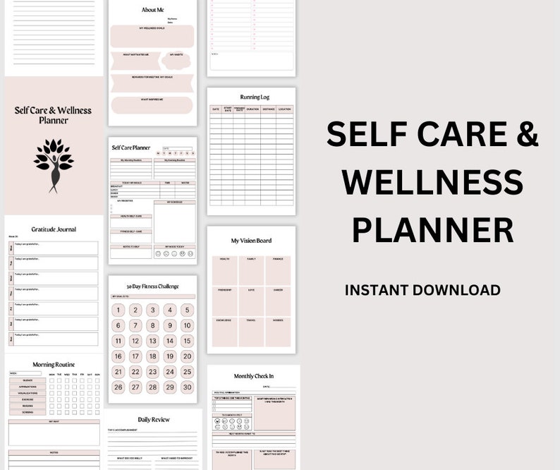 Self Care Planner Self-care Journey Self Care Intention printable Self ...