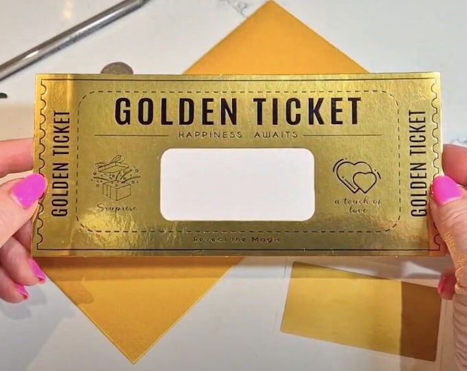 Scratch-off Golden Ticket Greeting Card // Write Your Own Message ...