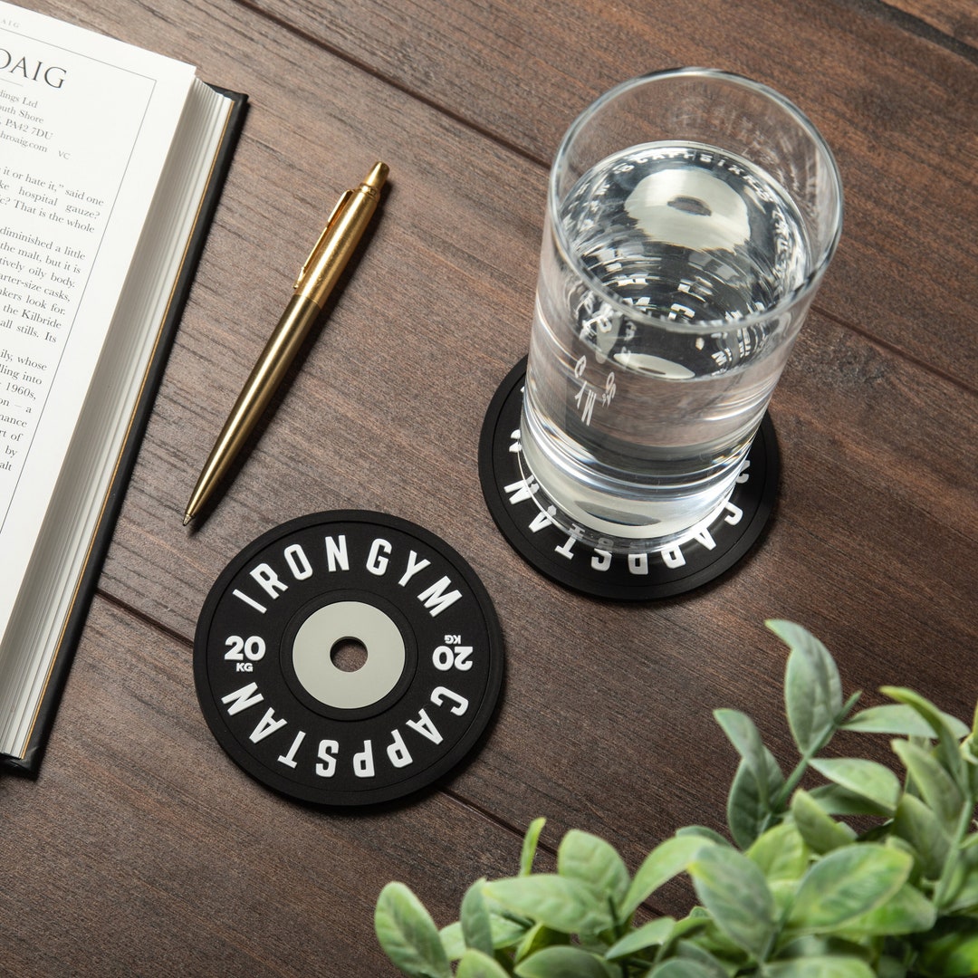 Set of 2 Weight Plate Coaster | Stocking Filler Gifts for Boys | Gym ...