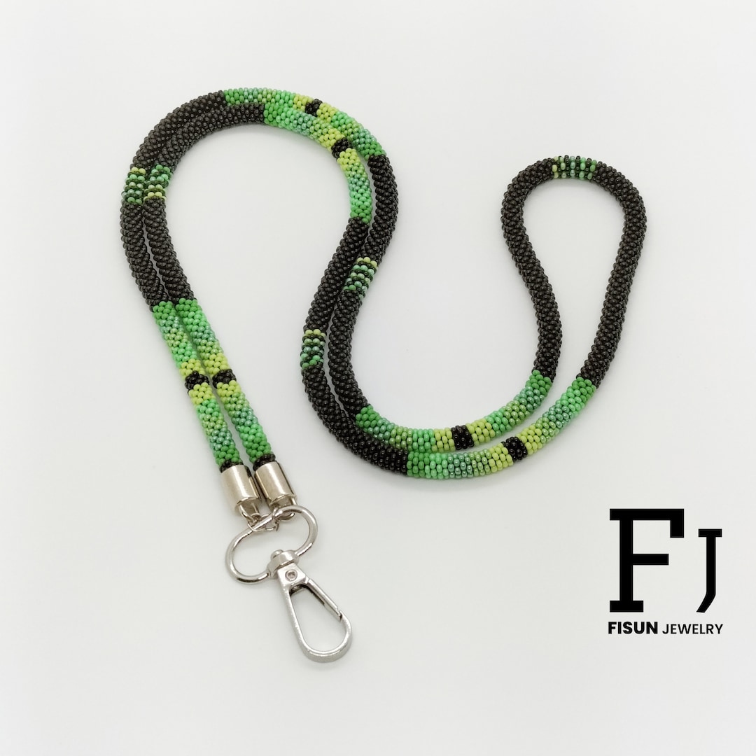 Ethnic Style Lanyard - Beaded Lanyard - Teacher Lanyard - Beadwork ...