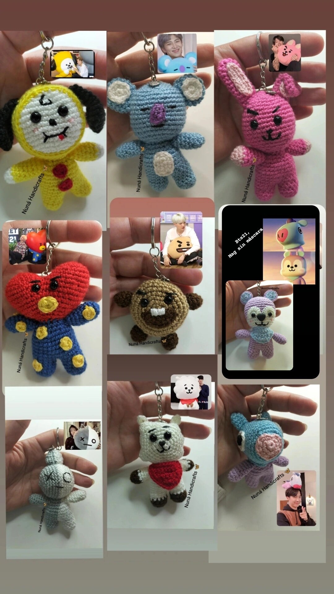 BTS Crochet Keychain,cooky Keychain, Crochet Amigurumi,hand Made Bt21 ...