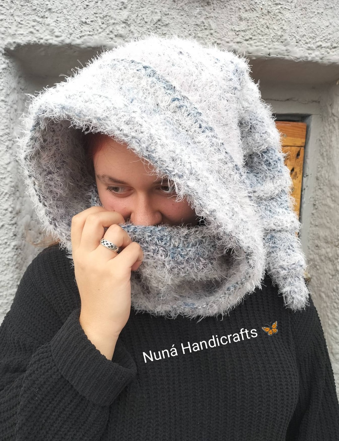 Witch Hood, Hand-knitted Hood, Crochet Hood, Artisan Hood, Warm Hood ...