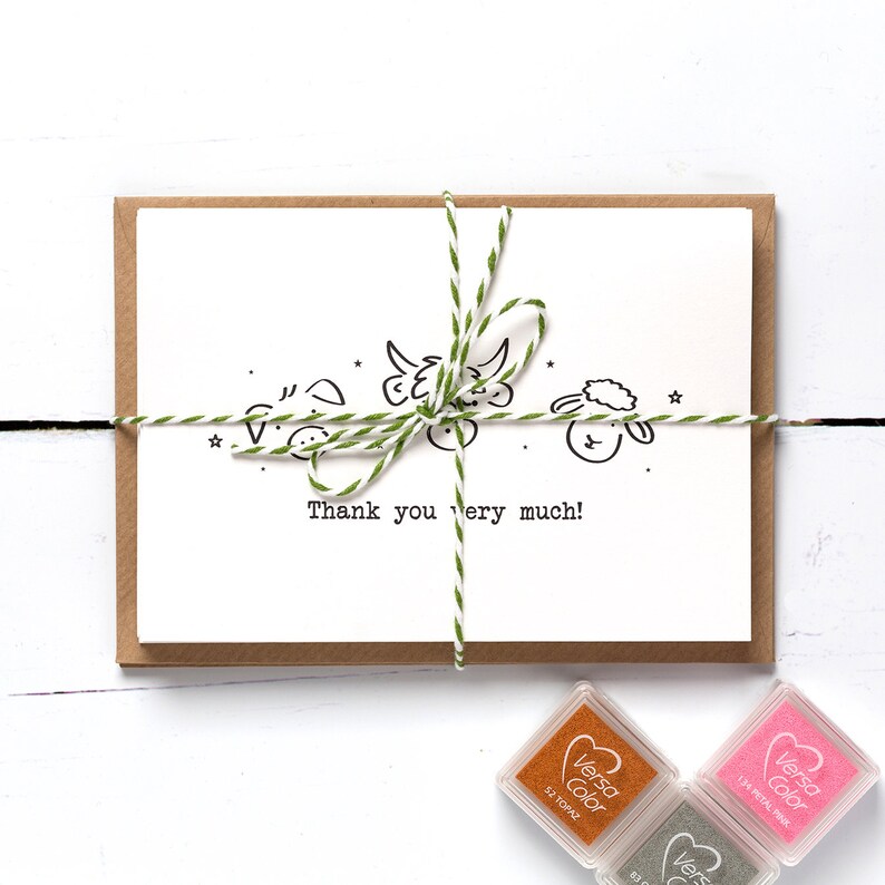 Fingerprint at the Farm Thank You Card Making Kit 10 Pack - Etsy