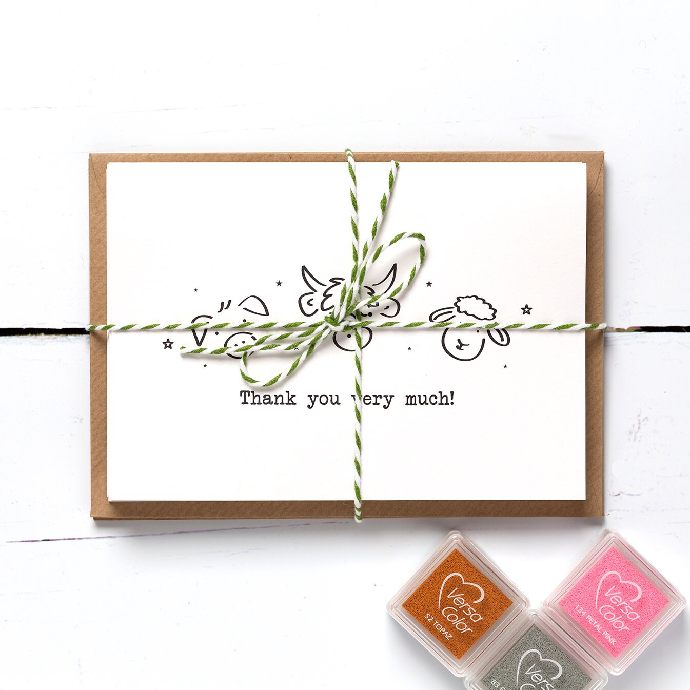Fingerprint at the Farm Thank You Card Making Kit (10 Pack) - Etsy