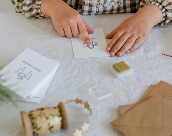 Fingerprint Robin Family Christmas Card Making Kit (6 Pack) - Etsy UK