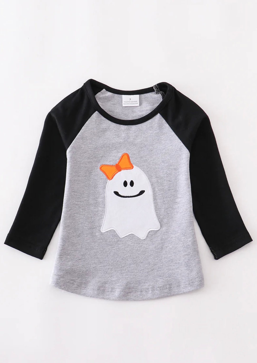 Halloween Ghost Appliqué Girl Shirt - Etsy