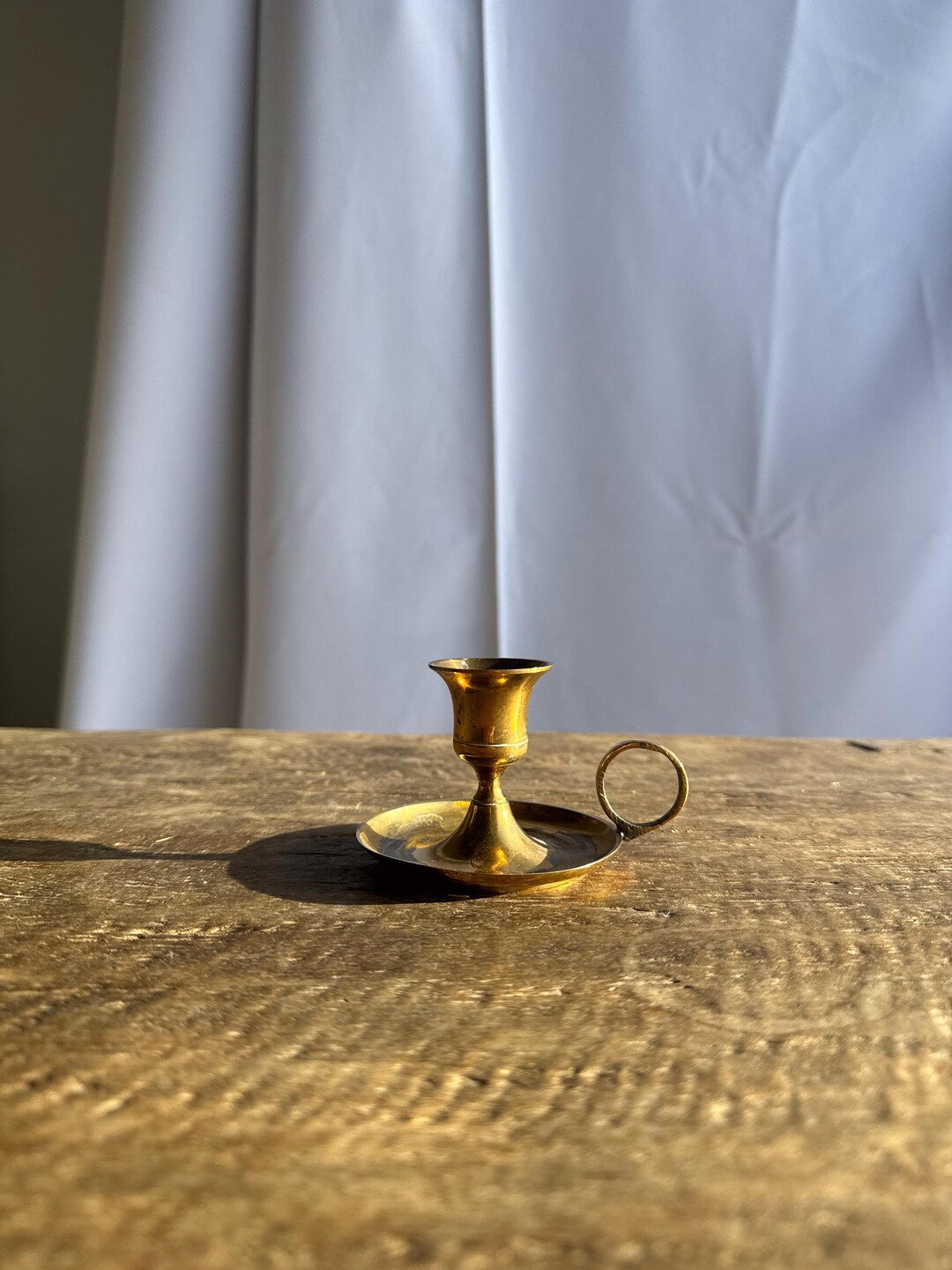 Small Gilt Hand Candlestick With Round Loop Handle, D8 H6.5 - Etsy