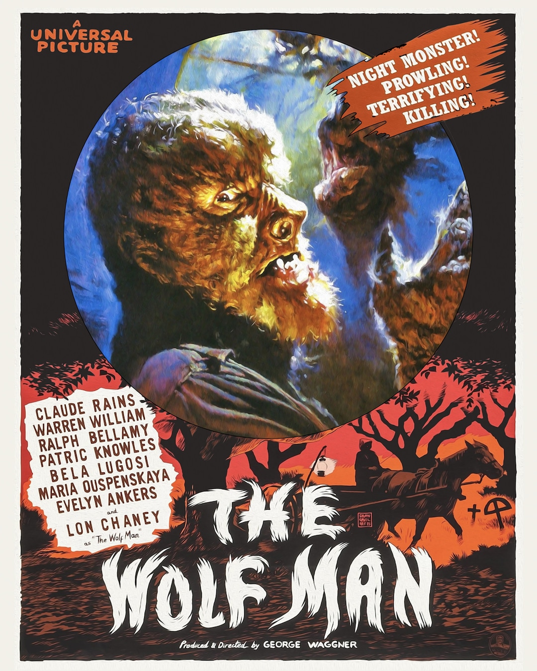 The WOLFMAN CLASSIC MOVIE Poster Reimagined/unique Custom Art Print ...