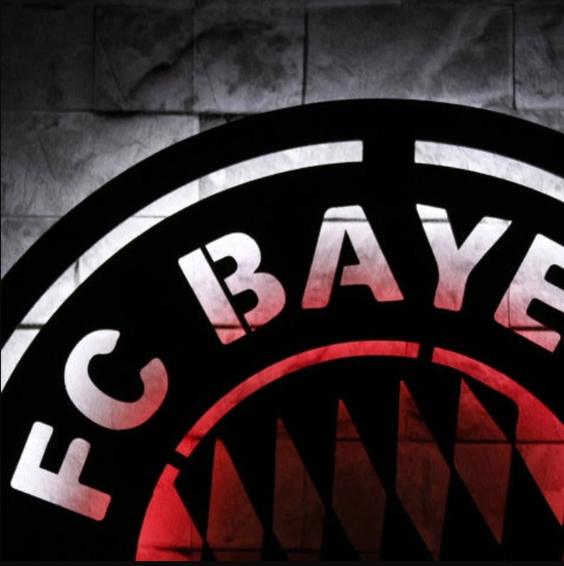 FC Bayern München Logo Led Sign Wooden LED Wall Decor Fc - Etsy