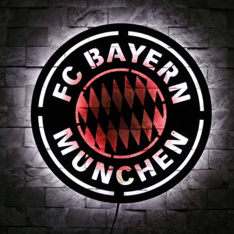 FC Bayern München Logo Led Schild Holz LED Wanddekoration FC - Etsy ...