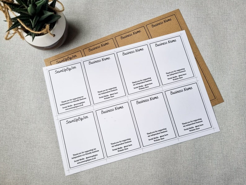 Small Comp Slip Template Thank You Card Digital Download - Etsy