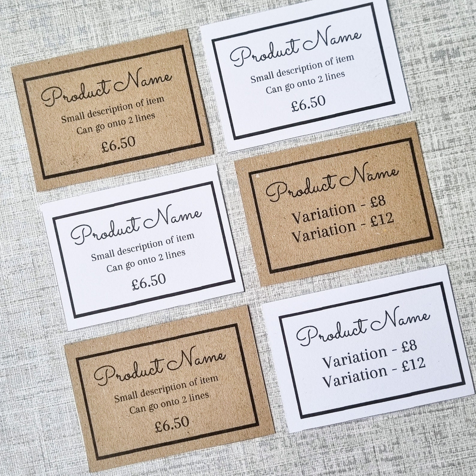 Small Product Price Tag Template, 7.5x5cm, 16 per Sheet, Digital ...